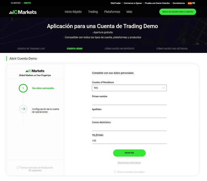 Cuenta Demo IC Markets: Como Abrir Una e info Útiles